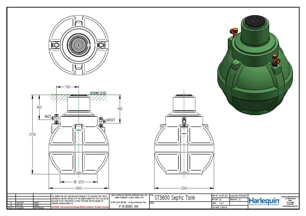 Balmoral Septic Tank 3800 Litres