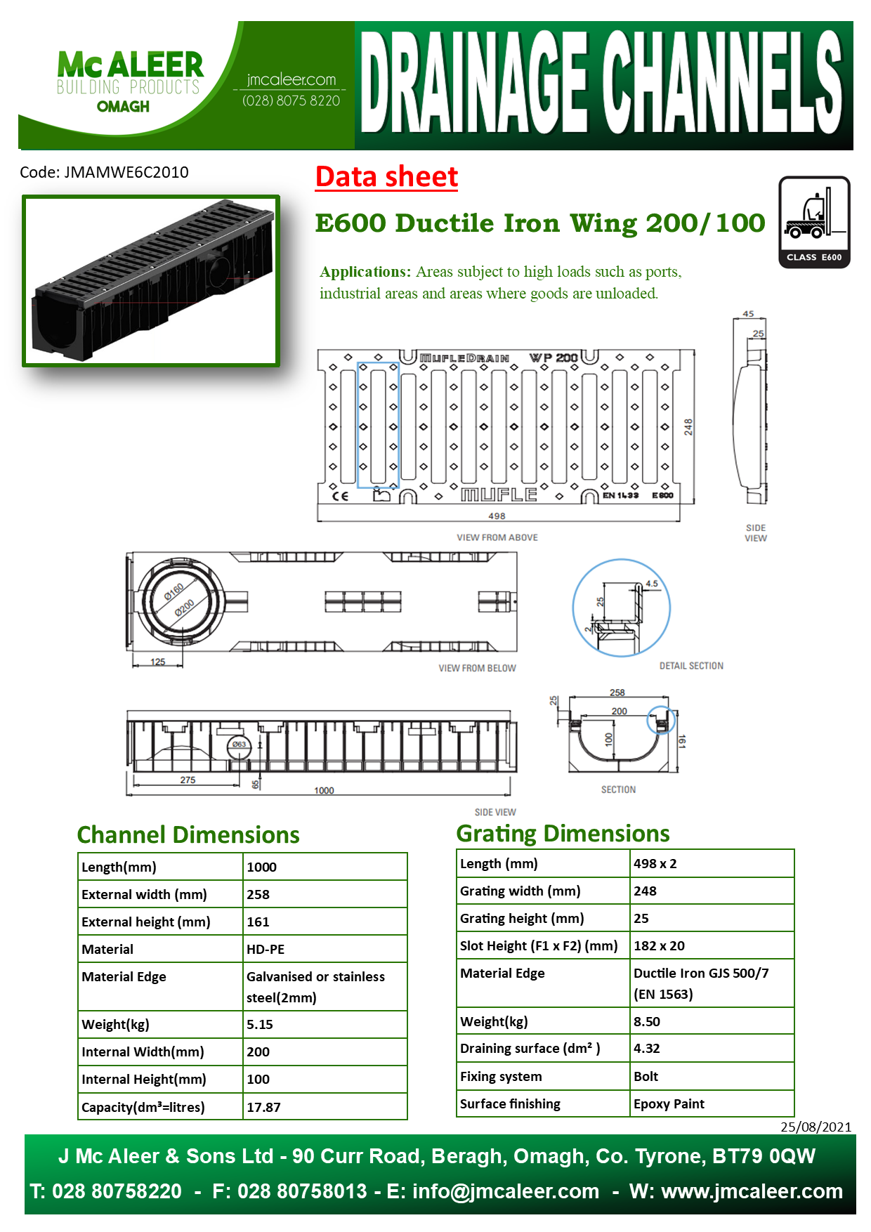 Mufle JMA Wing E600 Channel 200x100